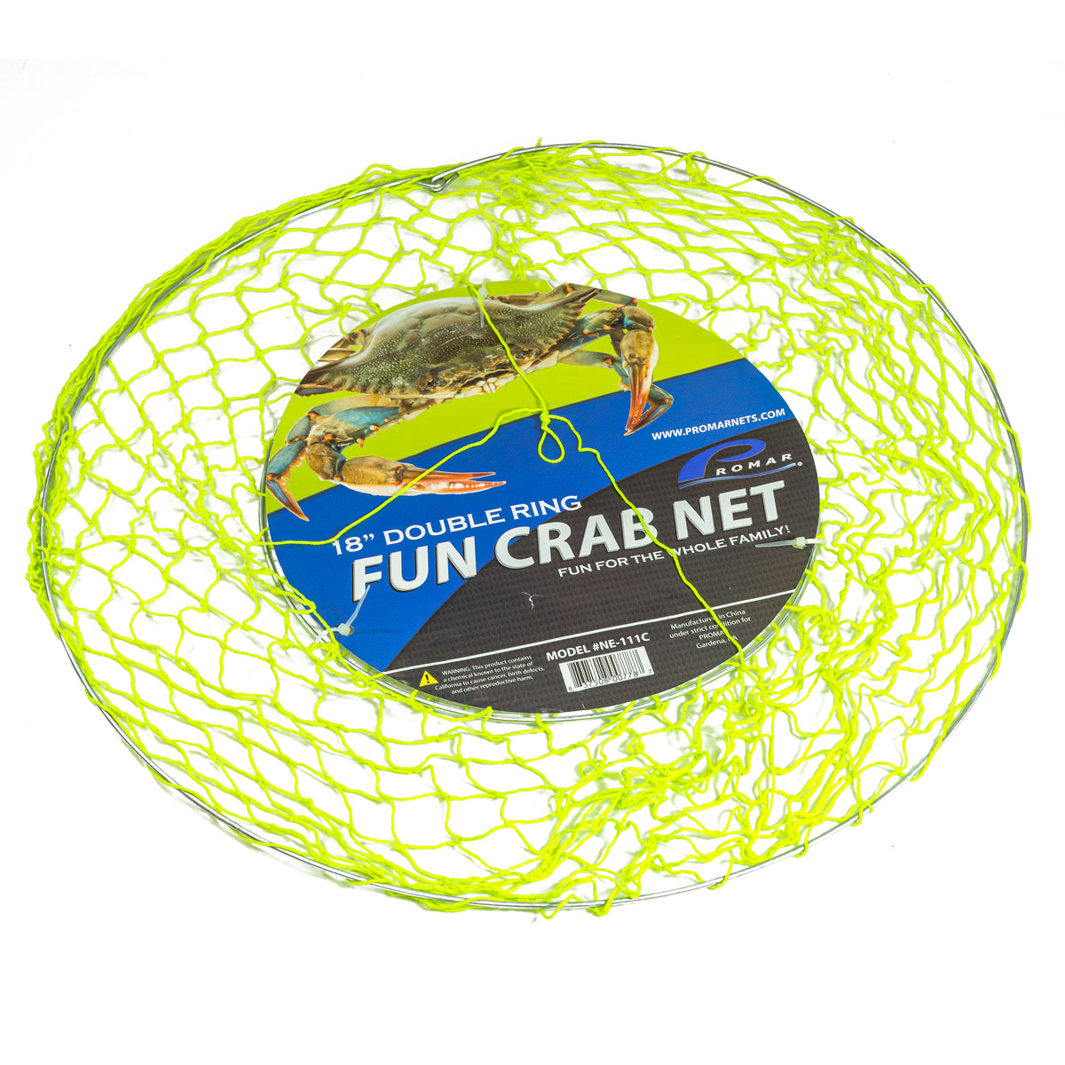 Fun Color 2 Ring Crab Nets Assorted Colors - 12 Pack - Promar & Ahi USA